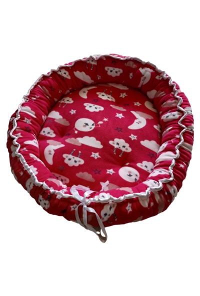 Home Kedi ve Köpekler Için Kırmızı Gökyüzü Desenli Yatak 70 cm