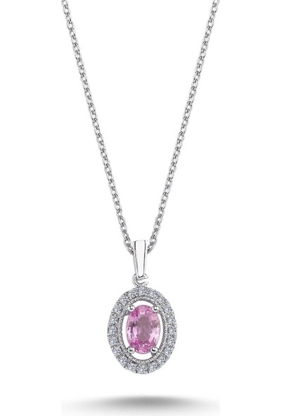 Livia 14 Ayar 0,59 Karat Safir 0,12 Karat Pırlanta Kolye