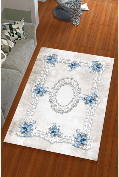 Miray Tekstil İpek Kadife Mavi Renkli Göbekli Desen Lastikli Halı Örtüsü Miray Tekstil İpek Kadife Mavi Renkli Göbekli Desen Lastikli Halı Örtüsü