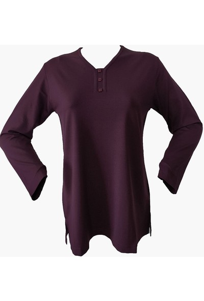Kadın Mor Anne Penye Bluz