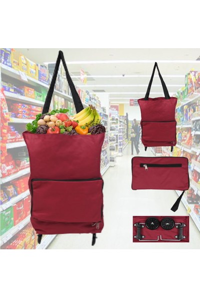 Gogka Katlanabilir Tekerlekli Pazar Market Alışveriş Çantası Taşınabilir Market Arabası Çanta Gogka Katlanabilir Tekerlekli Pazar Market Alışveriş Çantası Taşınabilir Market Arabası Çanta