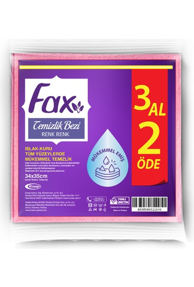 Fax Temizlik Bezi Renkli 3'lü Paket