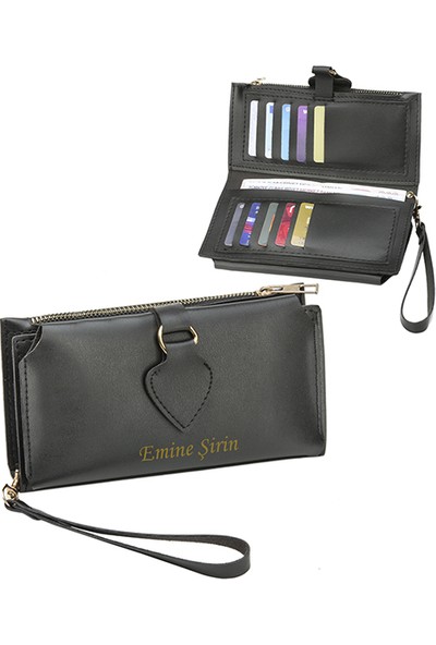 Fotomcity Telefon Bölmeli Siyah Renk Kadın Cüzdanı Fotomcity Telefon Bölmeli Siyah Renk Kadın Cüzdanı