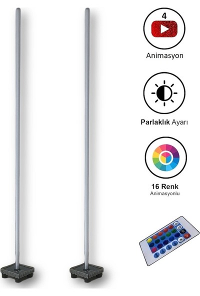 Eye Led Rgb LED Lambader 100 cm Kumandalı Çiftli Set Eye Led Rgb LED Lambader 100 cm Kumandalı Çiftli Set