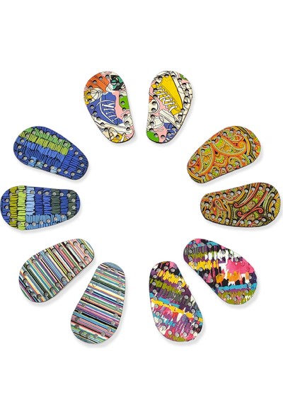 Hobimon 7 cm Karışık Desen 5 Çift Amigurumi Patik Tabanı Eva Amigurumi Tabanlık