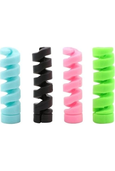 Deilmi 4'lü Şarj Aleti Kablo Koruyucu Silikon Spiral Set