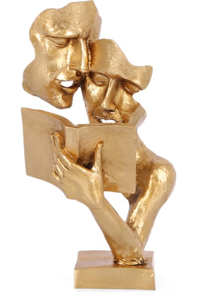 Yedi Home&Decor Yedi Home & Decor Kitap Okuyan Sevgililer Mask Biblosu Altın Varak Yedi Home&Decor Yedi Home & Decor Kitap Okuyan Sevgililer Mask Biblosu Altın Varak