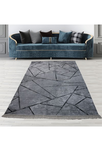 Nur Home Tekstil Dijital Baskılı Gri Çizgili Model Kaydırmaz Taban Halı, Hal-07 Nur Home Tekstil Dijital Baskılı Gri Çizgili Model Kaydırmaz Taban Halı, Hal-07