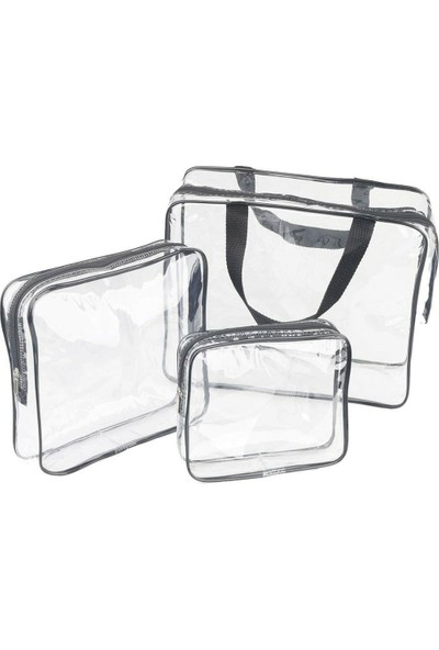 By Baby Kozmetik ve Makyaj Bakım Çantası Seti Şeffaf 3 Adet Organizatör Çanta By Baby Kozmetik ve Makyaj Bakım Çantası Seti Şeffaf 3 Adet Organizatör Çanta