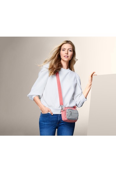 Tchibo Emniyetli Bel ve Omuz Çantası, Açık Pembe-Gri