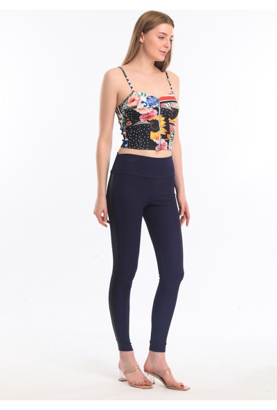 Yani Deri Şeritli Ottoman TAYT_TYT32302 Indigo