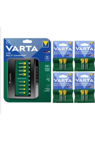 Varta 57681 8'li LCD Şarj Cihazı +2700 Mah Şarjlı Pil 8 Adet Aydos Varta 57681 8'li LCD Şarj Cihazı +2700 Mah Şarjlı Pil 8 Adet Aydos