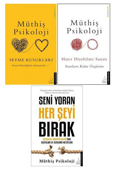 Müthiş Psikoloji 3 Kitap Set - Sevme Kuralları - Hayır Diyebilme Sanatı - Seni Yoran Her Şeyi Bırak Müthiş Psikoloji 3 Kitap Set - Sevme Kuralları - Hayır Diyebilme Sanatı - Seni Yoran Her Şeyi Bırak