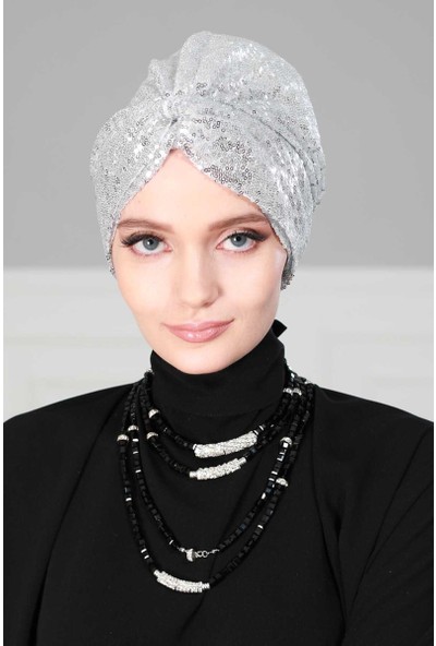 Daisy Mihrace Penye Bone Payetli Gümüş