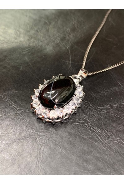 Duran Takı Tasarım Onıx Doğal Taşlı Gümüş Kolye