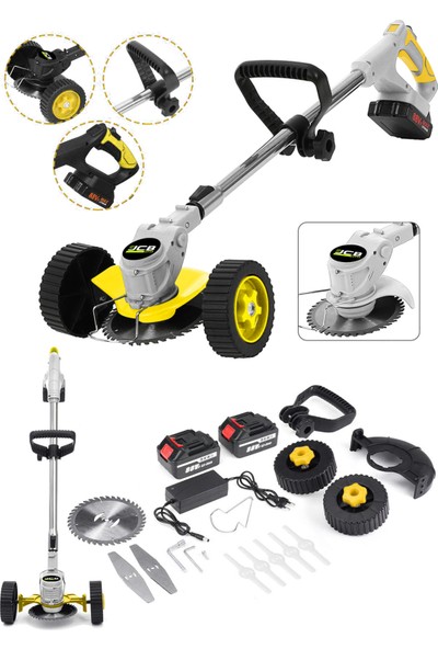 Projcb Plus American 88 V 10 Amp Çift Akülü Tekerlekli Teleskopik Uzatmalı Tırpan1 Projcb Plus American 88 V 10 Amp Çift Akülü Tekerlekli Teleskopik Uzatmalı Tırpan1
