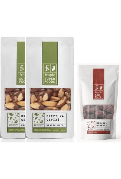 Fropie Brezilya Cevizi 250 gr x 2 Adet, Premium Medjoul Hurması 75 gr Fropie Brezilya Cevizi 250 gr x 2 Adet, Premium Medjoul Hurması 75 gr