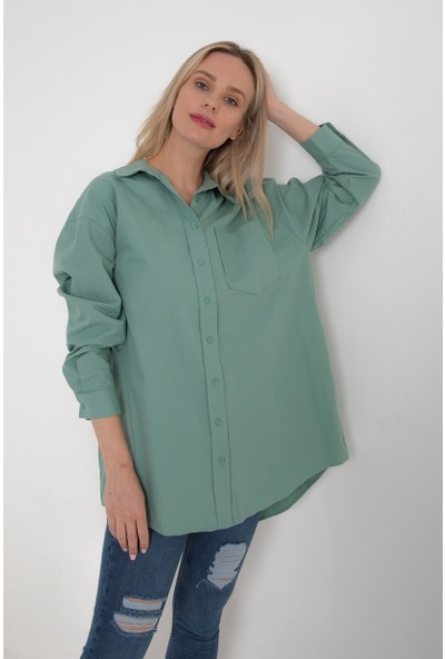 2D2B Kadın Boyfriend Oversize Basic Gömlek 2D2B Kadın Boyfriend Oversize Basic Gömlek