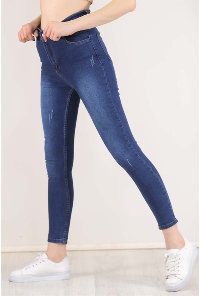 Modaymış Tırnaklı Kot Pantolon Koyumavi - 4539.925.