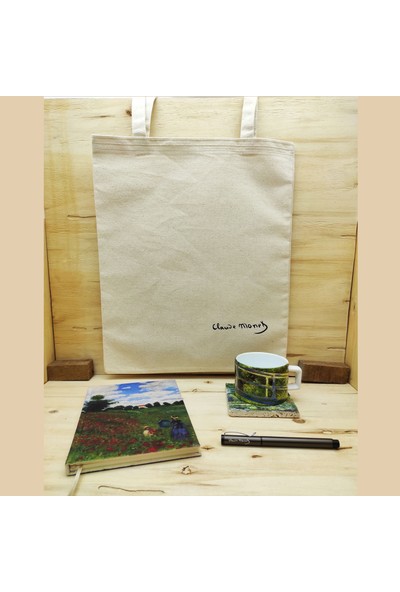 Harikapoli Claude Monet Set 5 - Çay/kahve Fincanı-Traverten Bardak Altlığı-Kalem-Defter-Kanvas Çanta Harikapoli Claude Monet Set 5 - Çay/kahve Fincanı-Traverten Bardak Altlığı-Kalem-Defter-Kanvas Çanta
