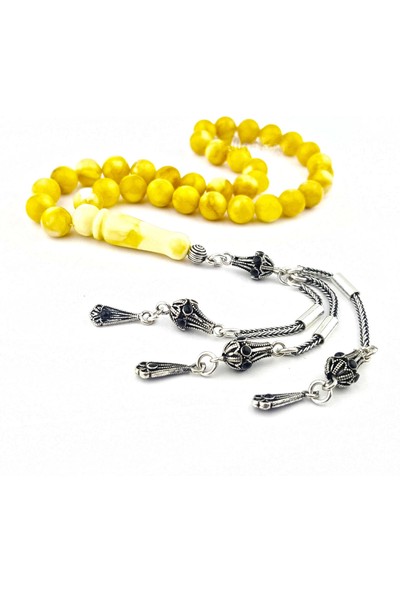 Pigado Özel Gümüş Püsküllü Litvanya Damla Kehribar Tesbih Pigado Özel Gümüş Püsküllü Litvanya Damla Kehribar Tesbih