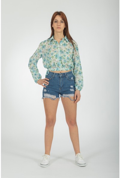 Trend Lalissa Kadın Brode Nakışlı Çicek Desenli Kolu ve Etek Ucu Lastikli Uzun Kollu Gömlek Trend Lalissa Kadın Brode Nakışlı Çicek Desenli Kolu ve Etek Ucu Lastikli Uzun Kollu Gömlek