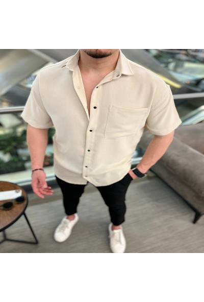 Alum Yeni Sezon Ilkbahar Yaz Çıt Çıt Düğme Regular Fit Trend Cepli Gömlek