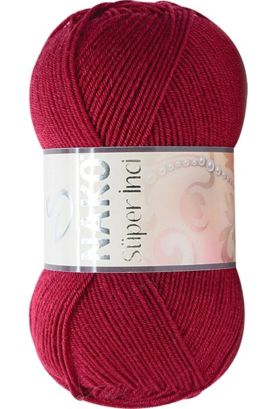 Nako Süper Inci El Örgü Ipi 100 gr Vişne Çürüğü 3630 Nako Süper Inci El Örgü Ipi 100 gr Vişne Çürüğü 3630