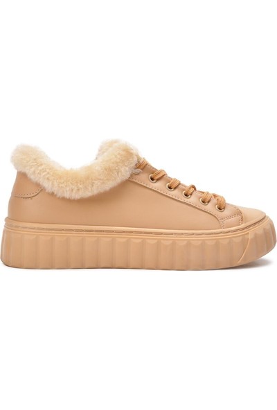 White Line Nut Düz Taban Kadın Sneaker