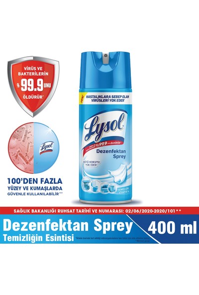 Lysol Dezenfektan Sprey Temizliğin Esintisi Yüzeyler Için 400 ml Lysol Dezenfektan Sprey Temizliğin Esintisi Yüzeyler Için 400 ml