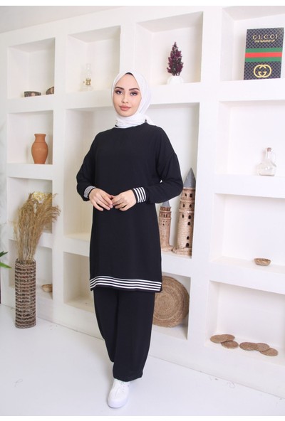 Newpala Ribanalı Alt Üst Ayrobin Kumaş Ikili Tunik Tesettür Takım Newpala Ribanalı Alt Üst Ayrobin Kumaş Ikili Tunik Tesettür Takım