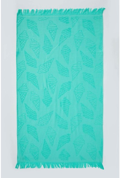 DeFacto Kız Çocuk Desenli Pamuklu Plaj Havlu X0281A622SM