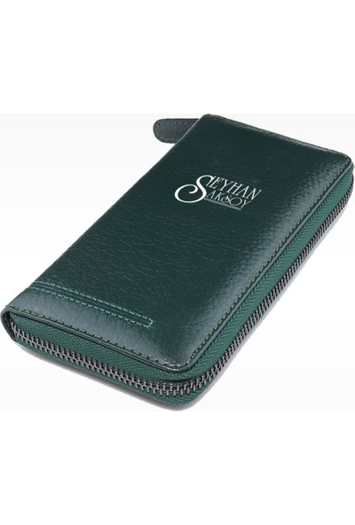 BK Kişiye Özel Garbalia Mandela Hakiki Deri Yeşil Kartlık Cüzdan