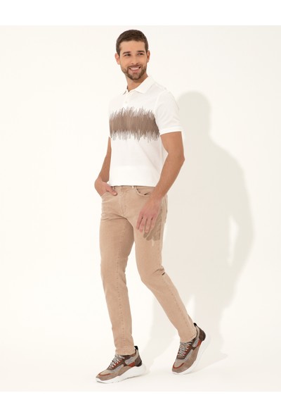 Pierre Cardin Açık Kahverengi Slim Fit Denim Pantolon 50247821-VR002
