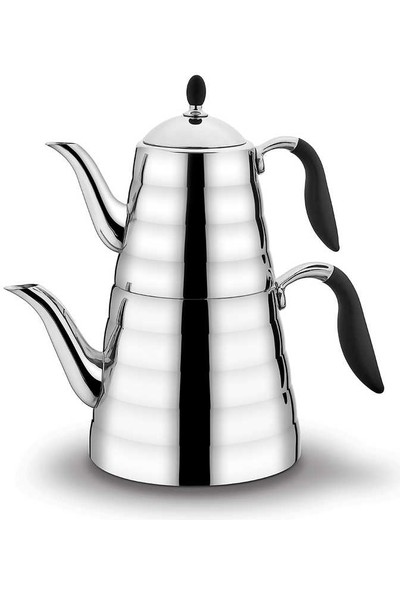 Korkmaz Viva Siyah Çaydanlık Takımı