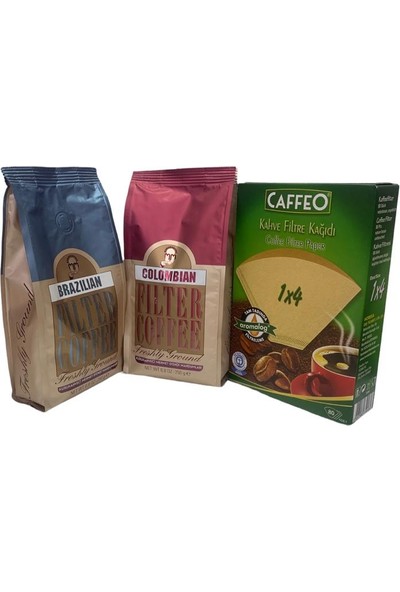 Kuru Kahveci Mehmet Efendi Filtre Kahve Brazilian 250 gr + Colombian 250 gr + Filtre Kağıdı Kuru Kahveci Mehmet Efendi Filtre Kahve Brazilian 250 gr + Colombian 250 gr + Filtre Kağıdı