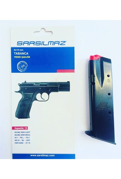 Sarsılmaz Kılınç 2000/MEGA Vs Tabanca Şarjörü Sarsılmaz Kılınç 2000/MEGA Vs Tabanca Şarjörü