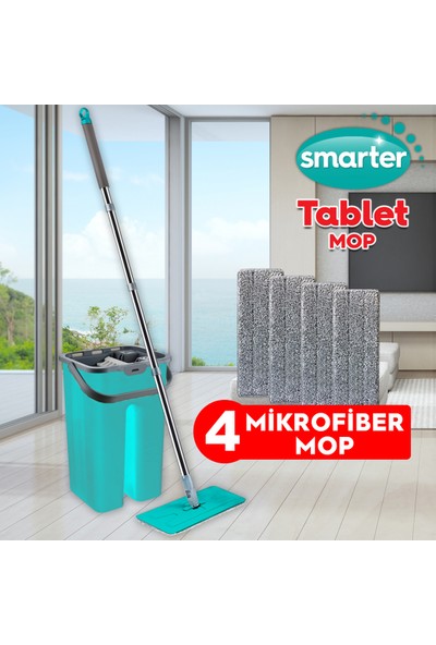 SMARTER TABLET MOP 4 MİKROFİBER MOP TEMİZLİK SETİ SMARTER TABLET MOP 4 MİKROFİBER MOP TEMİZLİK SETİ