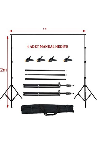 Fon Standı (2x3 Metre ) + 4 Adet Mandal
