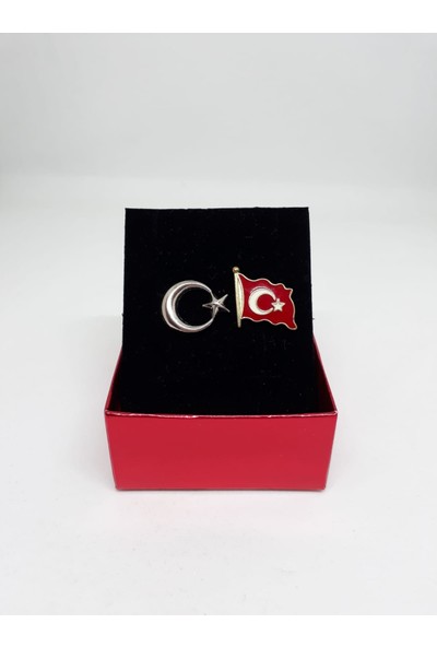 Asperas Grup Ikili Ay Yıldız ve Türk Bayrağı Yaka Rozeti Asperas Grup Ikili Ay Yıldız ve Türk Bayrağı Yaka Rozeti