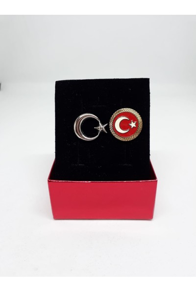 Asperas Grup Ikili Ay Yıldız ve Yuvarlak Türk Bayrağı Yaka Rozeti Asperas Grup Ikili Ay Yıldız ve Yuvarlak Türk Bayrağı Yaka Rozeti