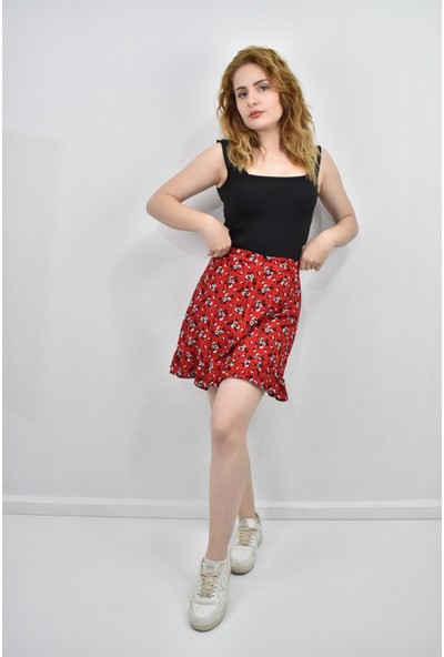 Zidan 0271 Desenli Viskon Şortlu Etek