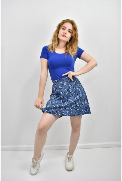 Zidan 0271 Desenli Viskon Şortlu Etek