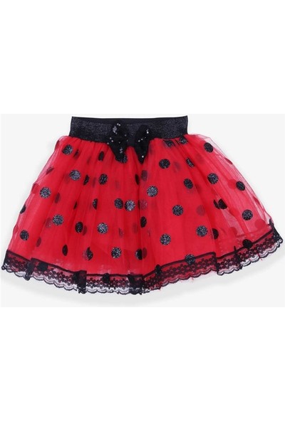 Breeze Kız Çocuk Etek Simli Puantiyeli Kırmızı (5-10 Yaş)