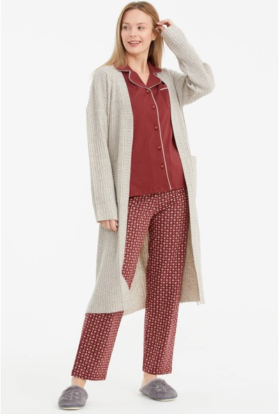 Sementa Oversize Uzun Triko Hırka - Vizon Sementa Oversize Uzun Triko Hırka - Vizon