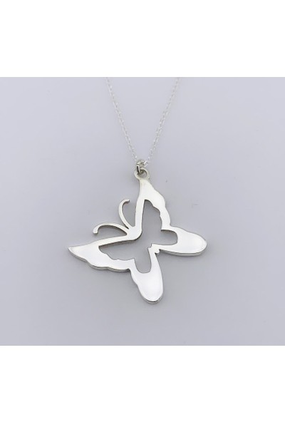 Butik Gümüş Gümüş Kelebek Kolye (BG-KLY-789)