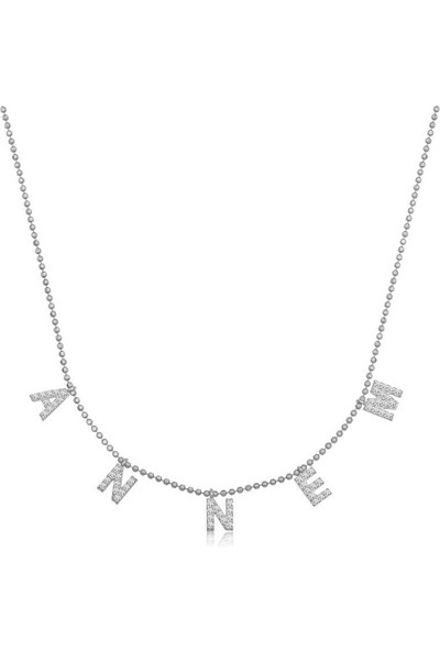 Silver ​Gümüş Annem Yazılı Bayan Kolye