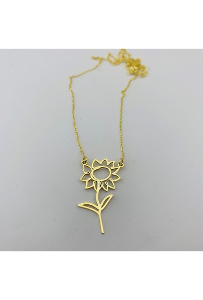 Butik Gümüş Gümüş Çiçek Kolye (BG-KLY-791)