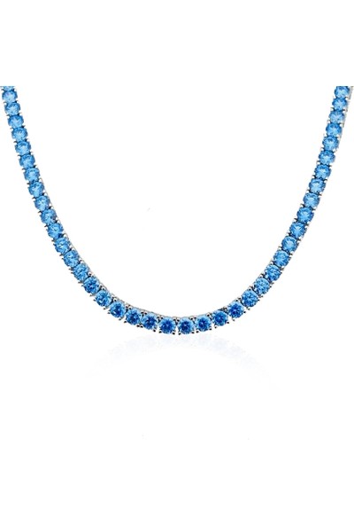 Mooije Silver Mavi suyolu Kolye 3mm Mooije Silver Mavi suyolu Kolye 3mm