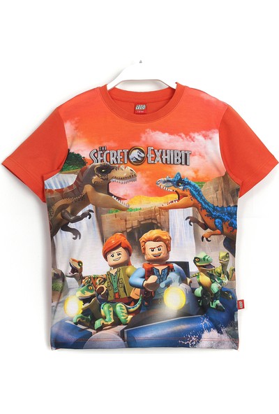 LEGO Dinazor Temalı Jurassic World The Secret Exhibit Baskılı Çocuk T-Shirt LEGO Dinazor Temalı Jurassic World The Secret Exhibit Baskılı Çocuk T-Shirt